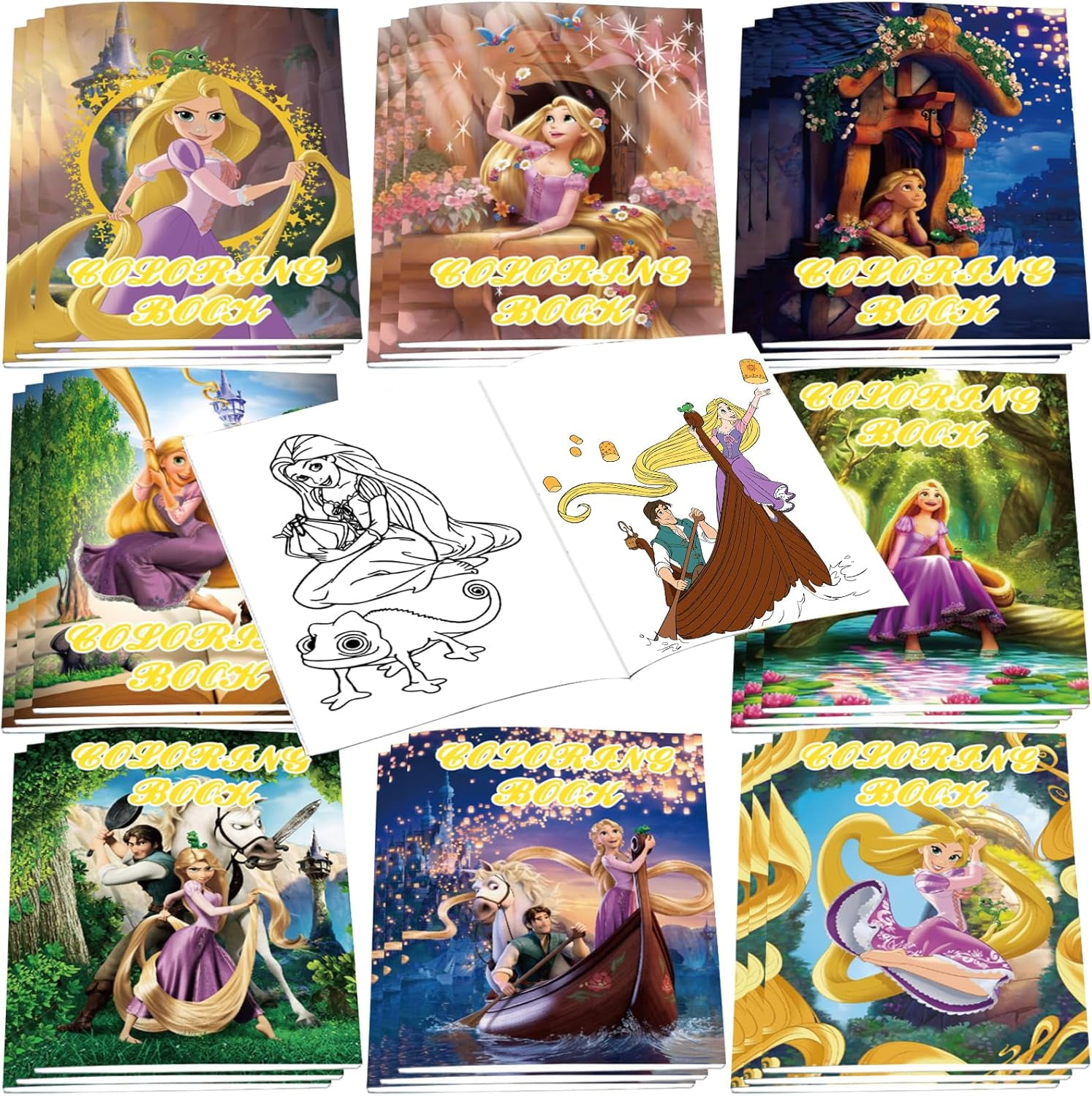24Pcs Tangled Coloring Books Bulk Mini Diy Drawing Book Set For Tangled ...
