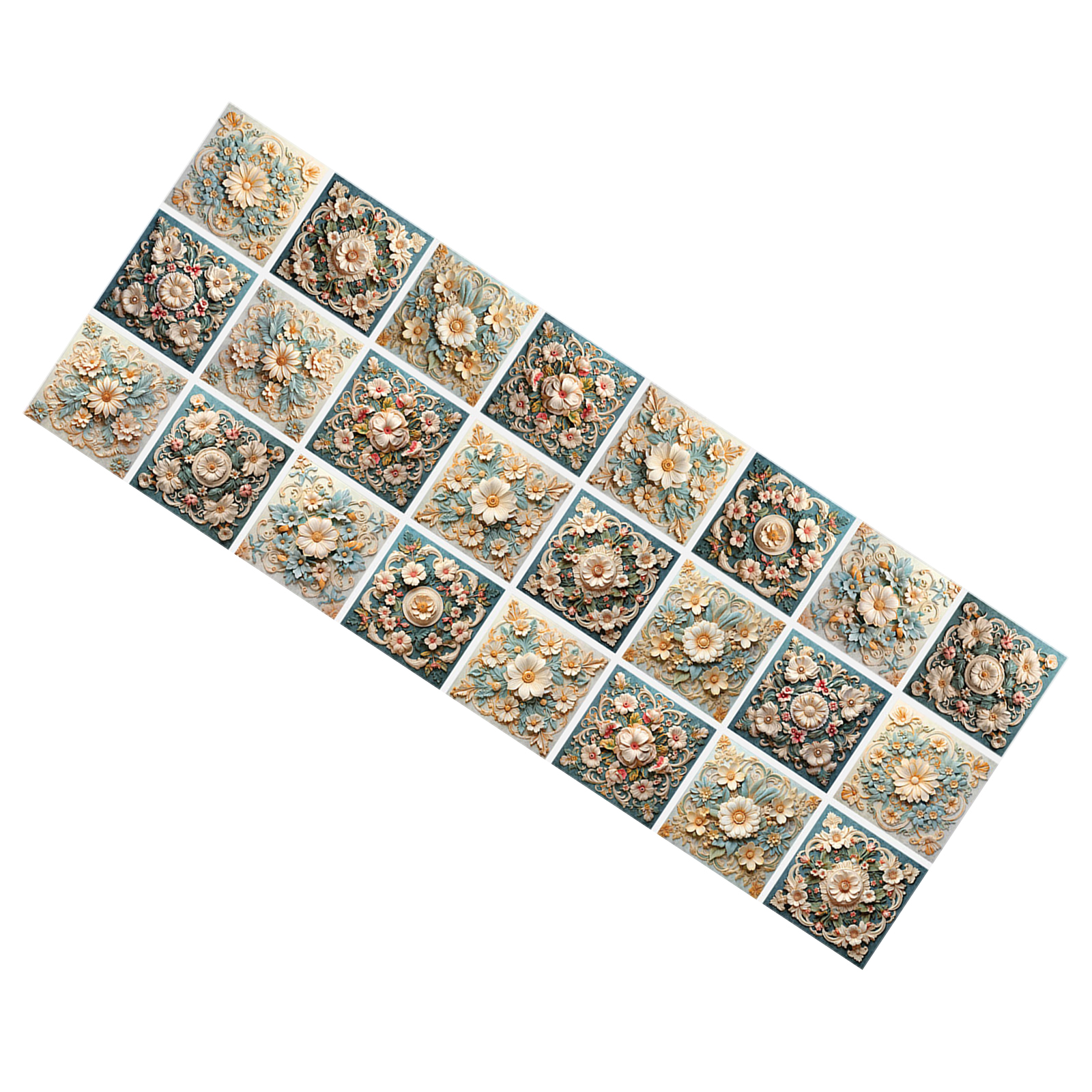 24Pcs Traditional Tile Stickers Stick Backsplash Tiles European Style ...