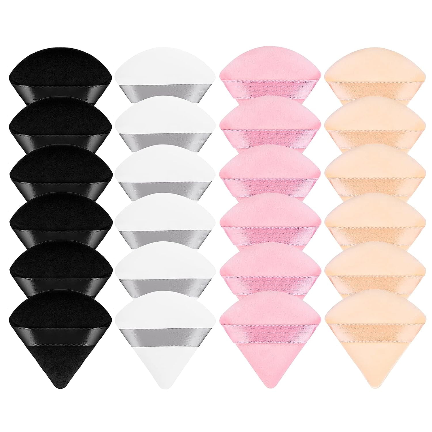 24Pcs Triangle Powder Puffs Face Cosmetic Powder Puff Washable Reusable ...