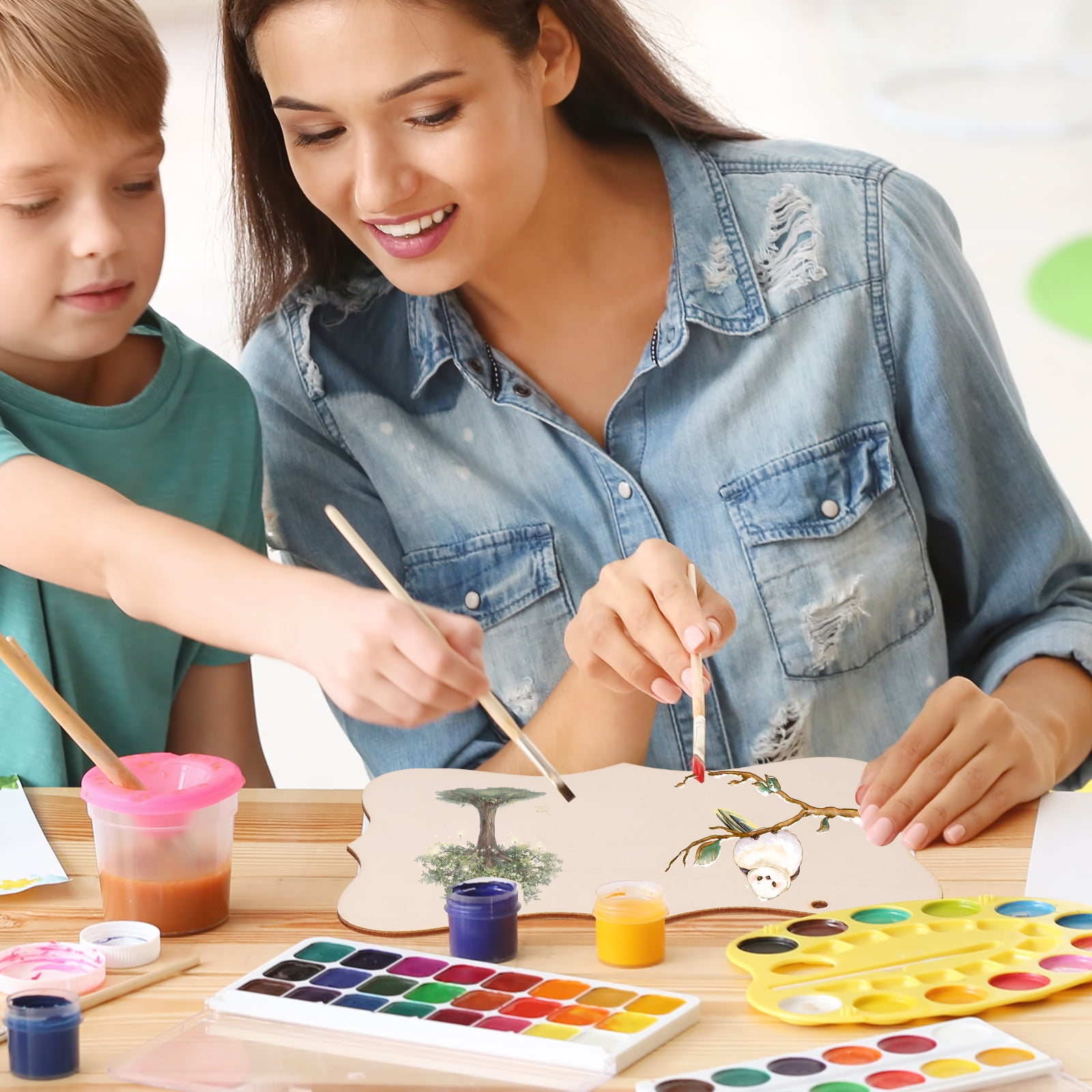 24Pcs Unfinished Wood Signs Natural Grain Large Size DIY Wood Plaques ...