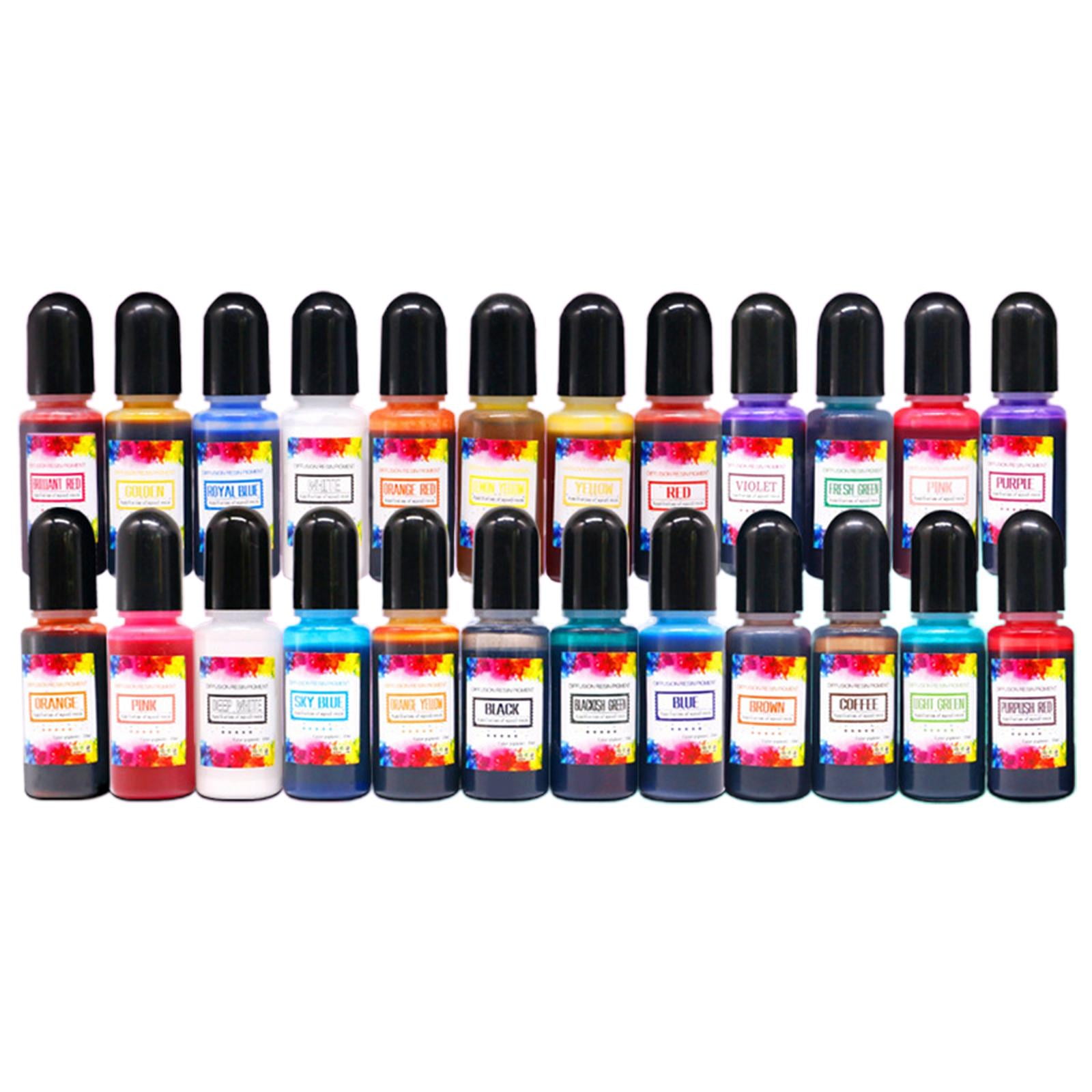 24Pcs Vibrant Inks Set Epoxy Resin Pigment High Concentrated 10ml DIY ...