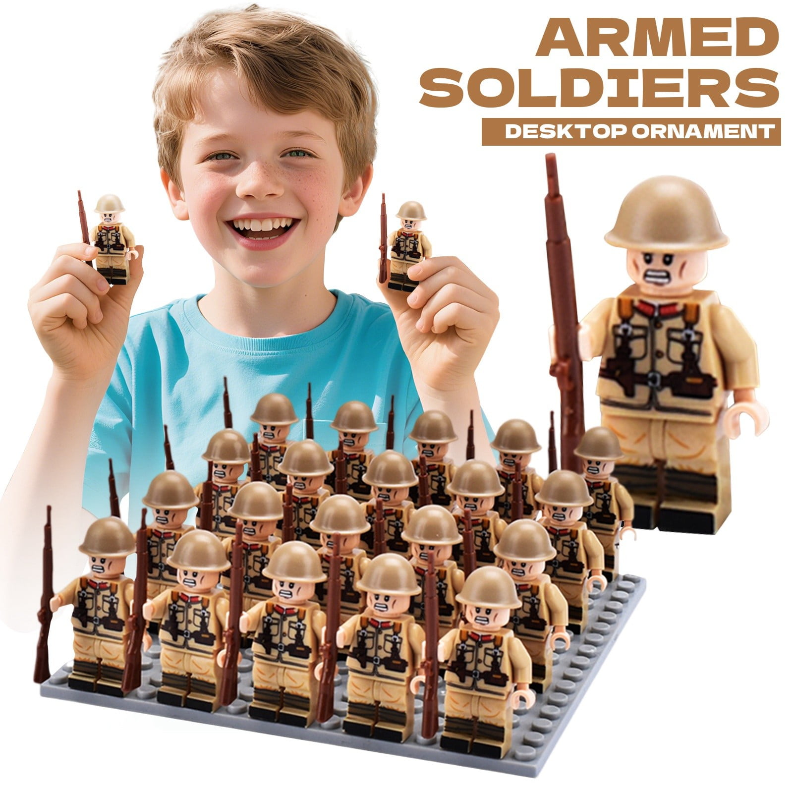 24Pcs WW2 Soviet Red Army Soldier Minifigure Building Blocks Set – WWII ...