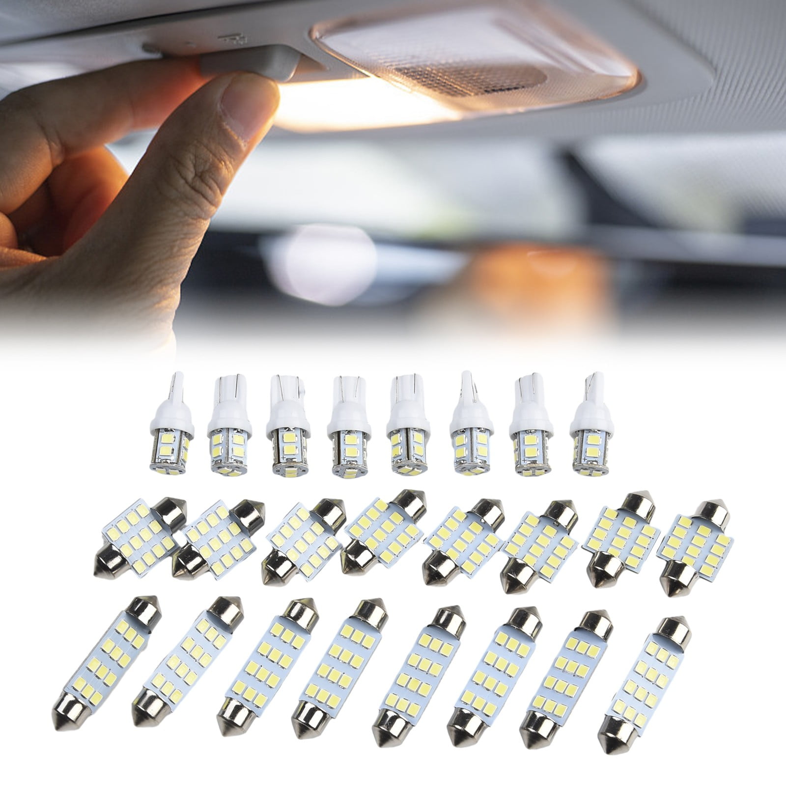 24Pcs White Interior Led Lights Bright Led License Plate Lights Map ...