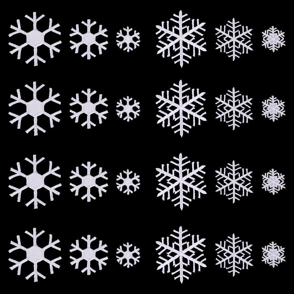 24Pcs White Snowflake Embroidered Patches Christmas Iron on Sew on ...
