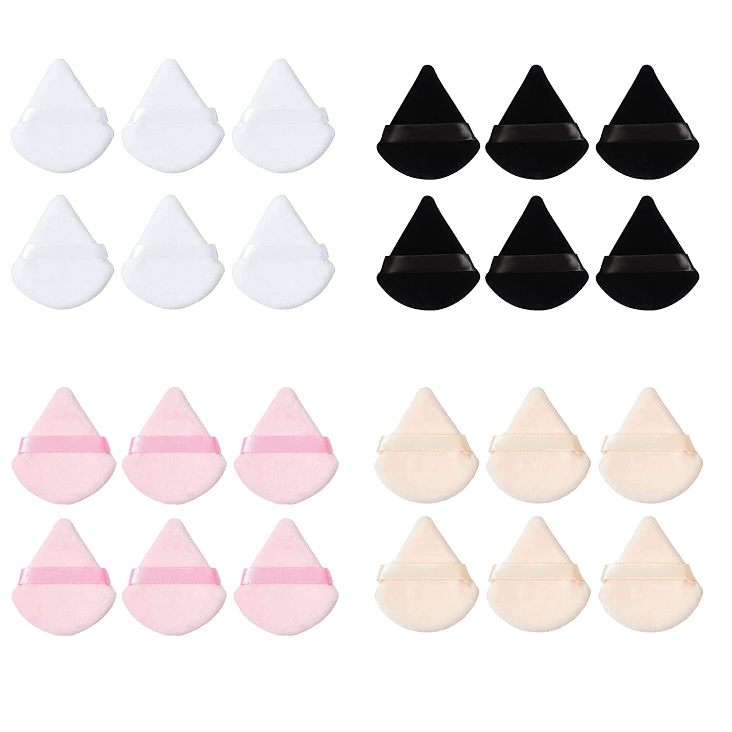 24Pcs triangle powder puffs, Soft Velour Face Makeup Triangle Powder ...