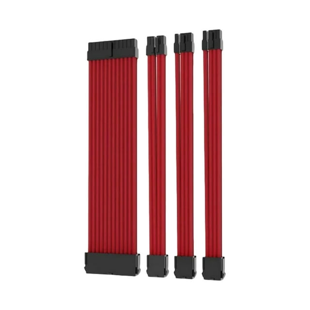 24Pin Power Supply Extension Cables with Combs, 30CM Sleeved 24Pin PCIE ...