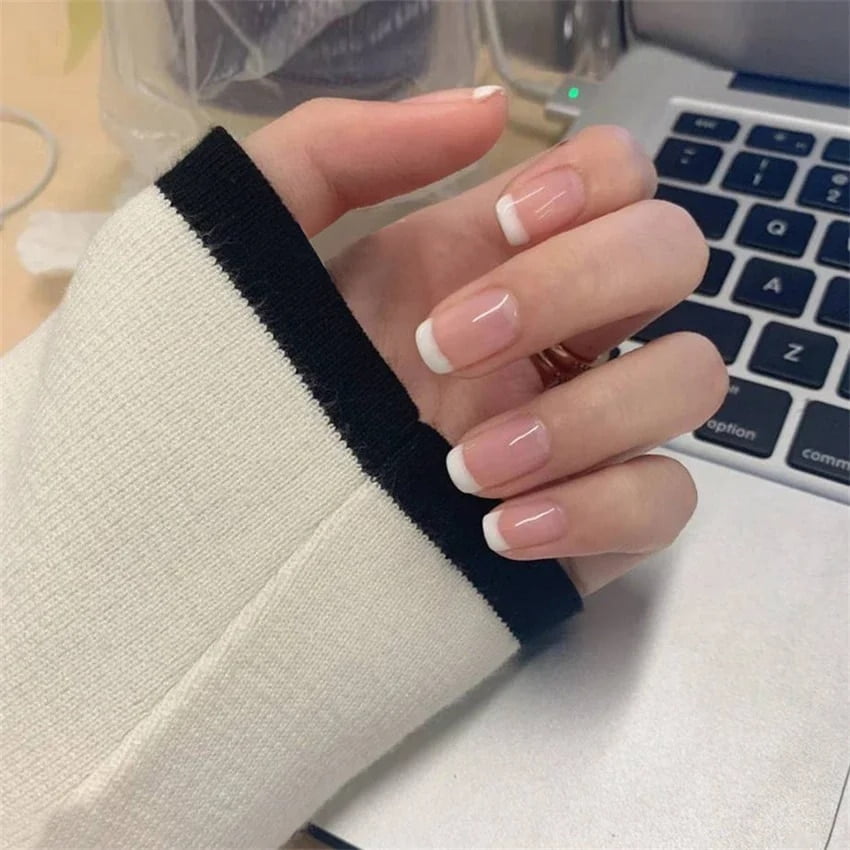 24Ps/Set Fake Nails Art Wearable Long Ballet False Nails Acrylic Press ...