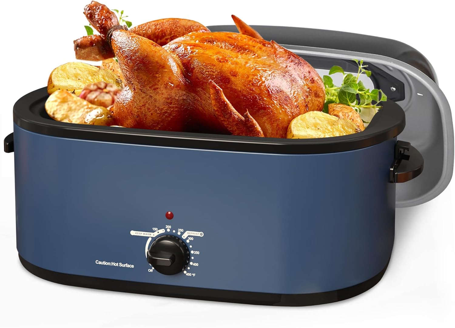 24QT Electric Roaster Oven, Electric Turkey Roaster with Viewing & Self ...