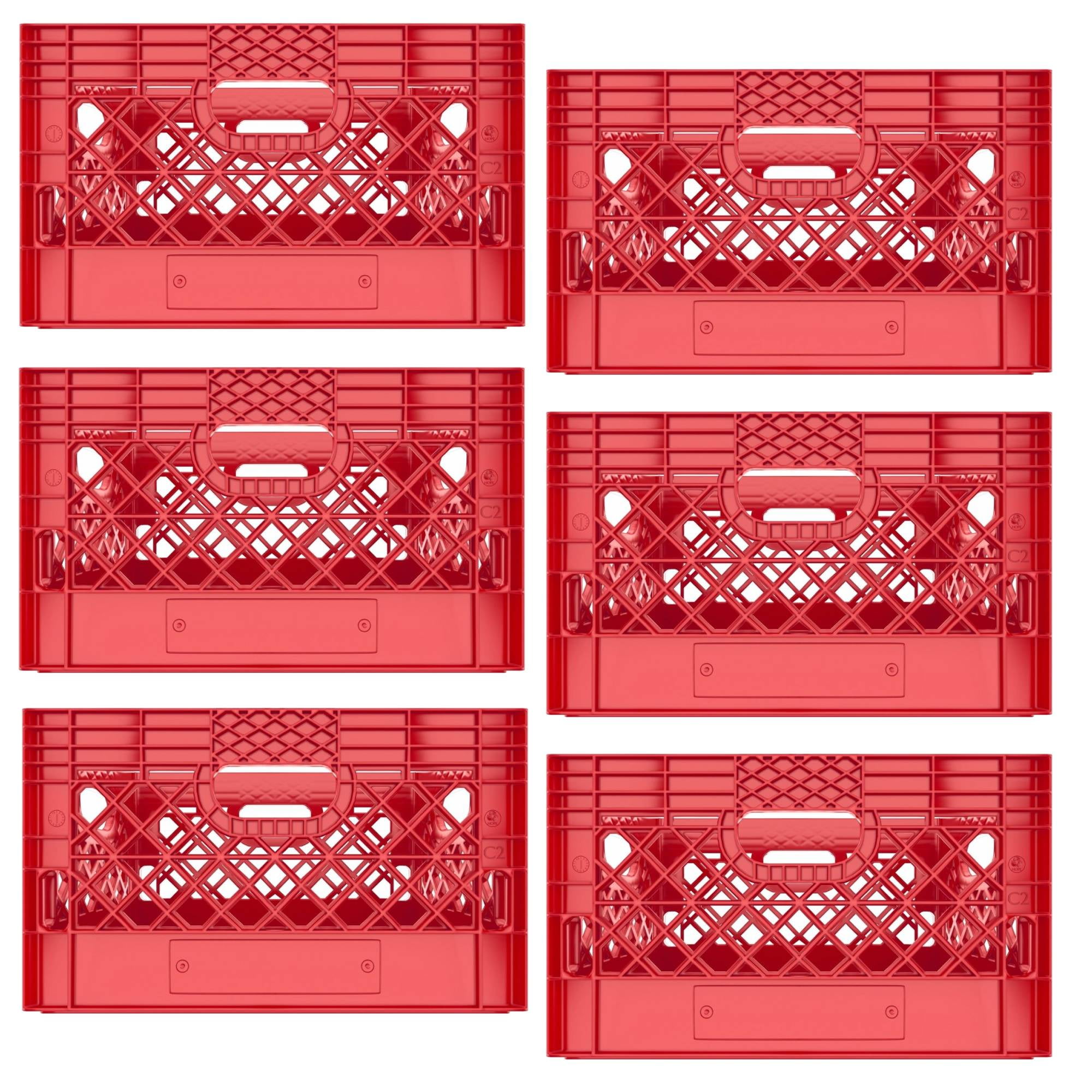24QTZ| 6 Gallon Heavy Duty Rectangular Milk Crate Versatile Storage ...