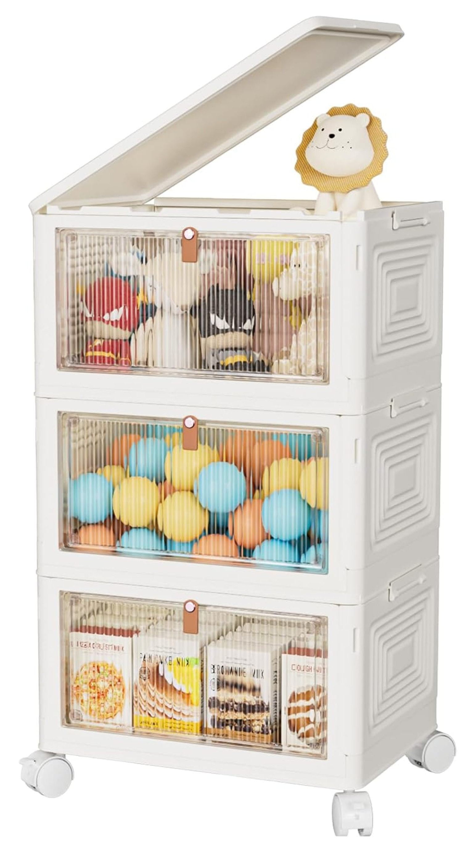 24Qt Plastic Collapsible Storage Containers With Lids for Closet ...