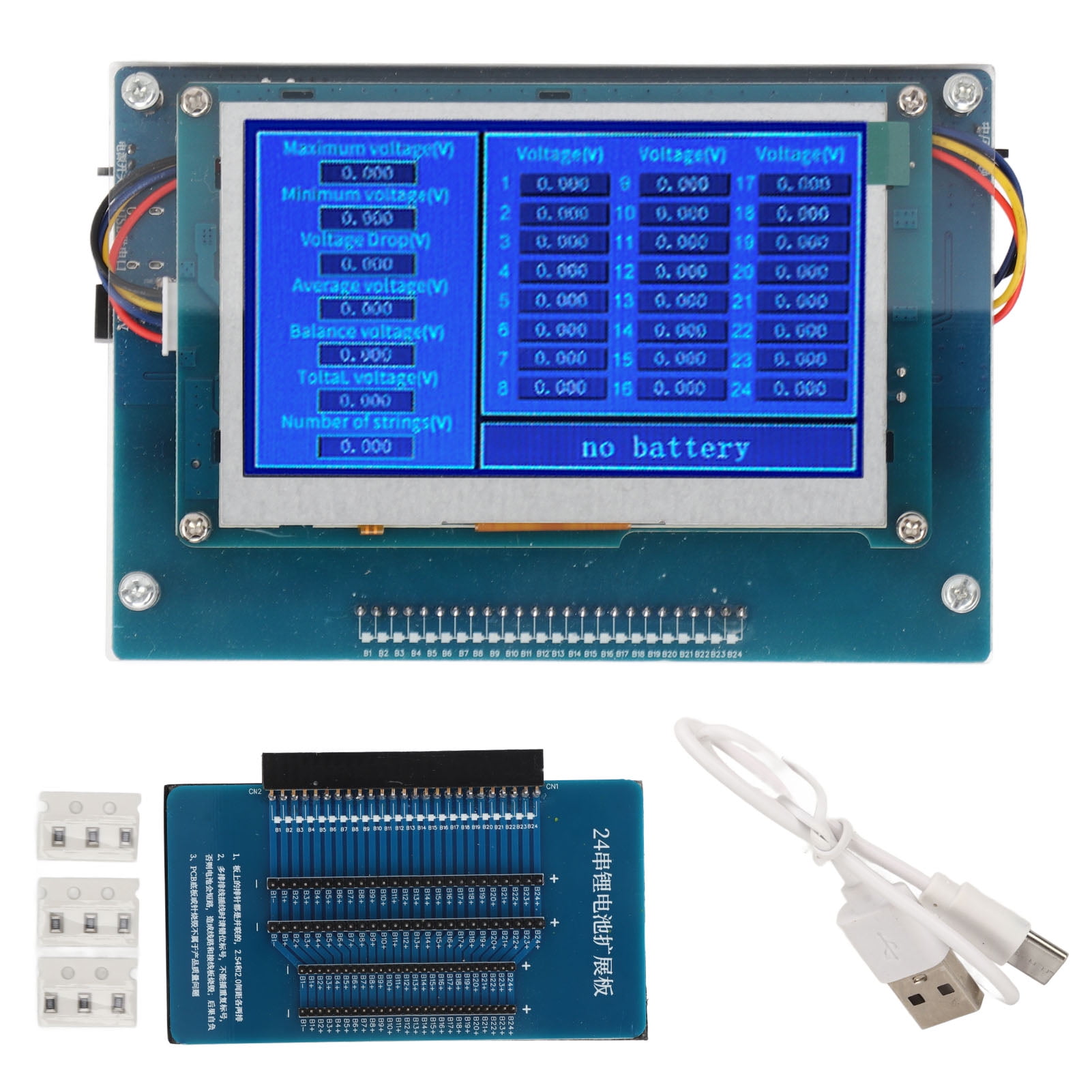 24S Lithium Battery Tester for 2V-4.5V Cells with Multi-Data Display ...