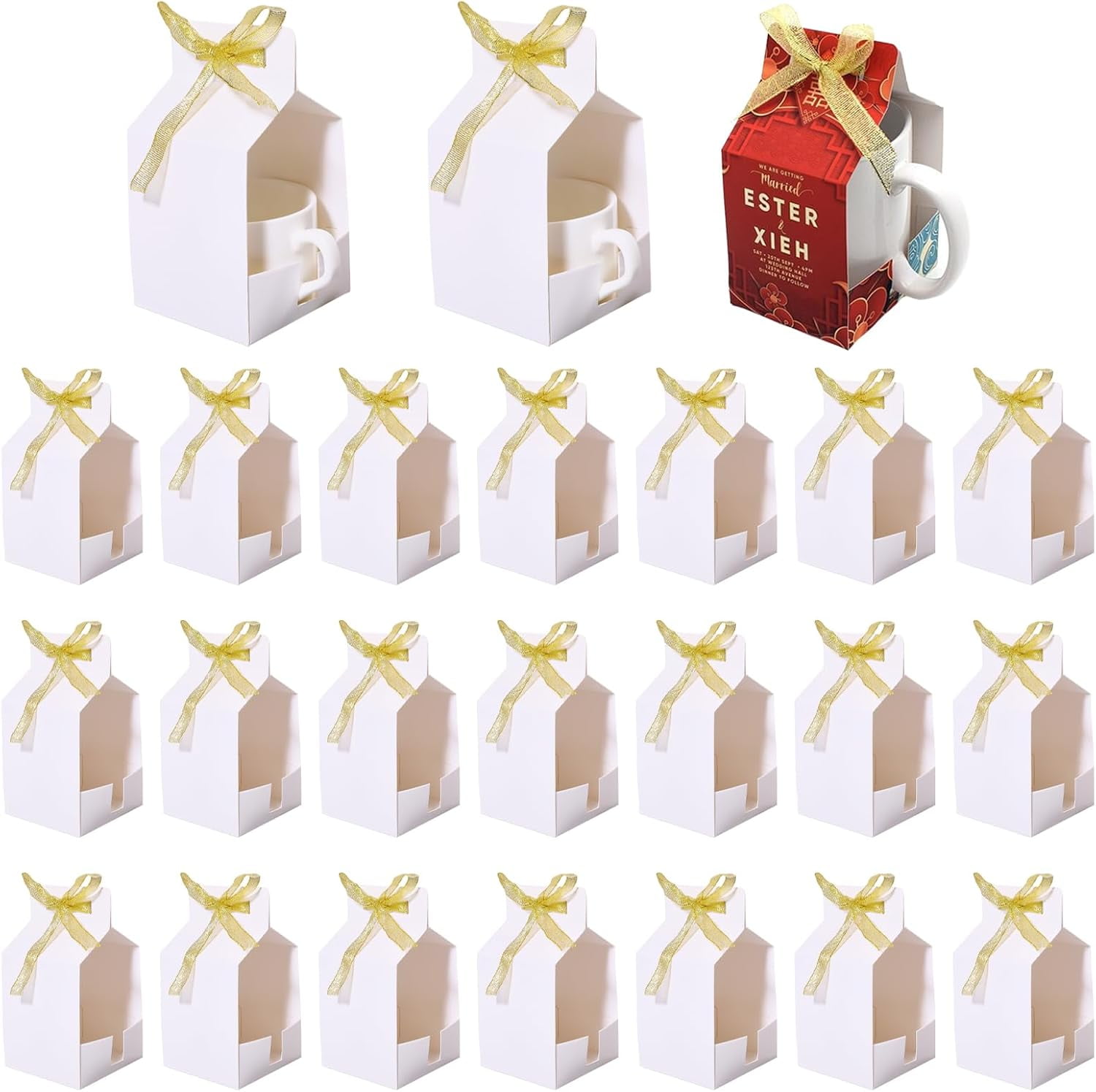 24Set Sublimation Mugs Blanks Gift Boxes with Ribbon Heat Press ...
