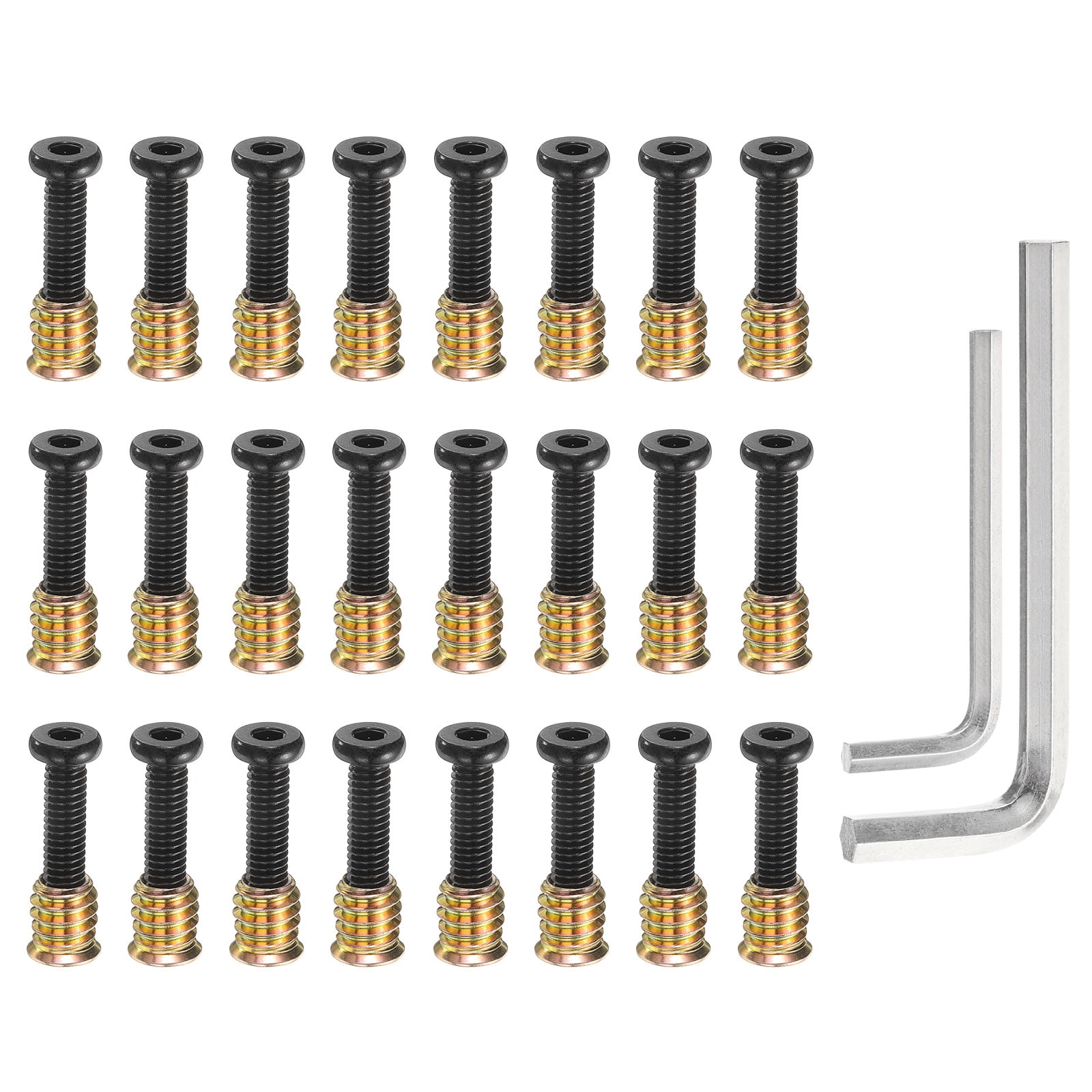 24Sets 5/16 x 1-5/32" Furniture Screw Threaded Inserts for Wood, 5/16 x ...