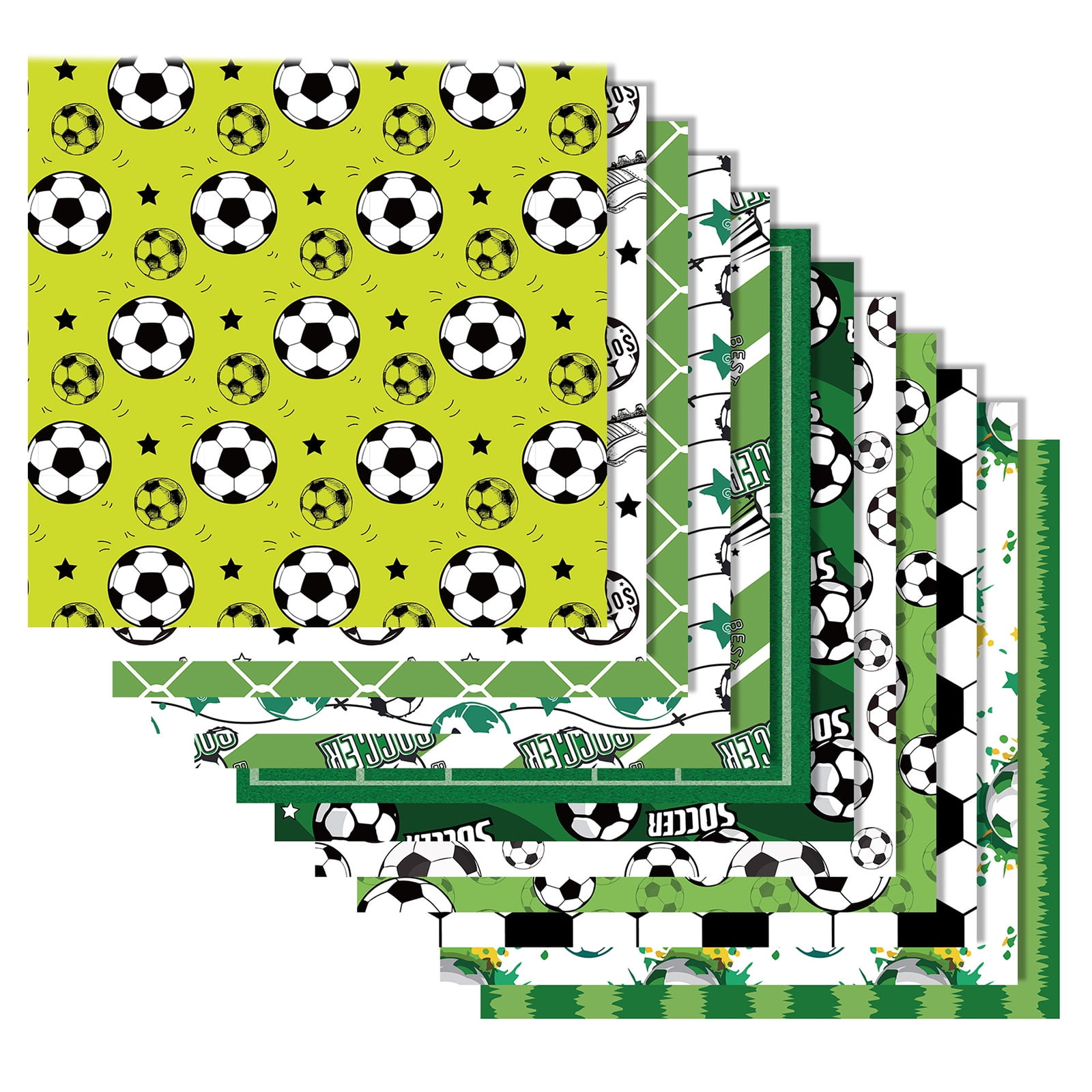 24Sheets Soccer Decorative Paper 30x30cm Football Pattern Paper ...