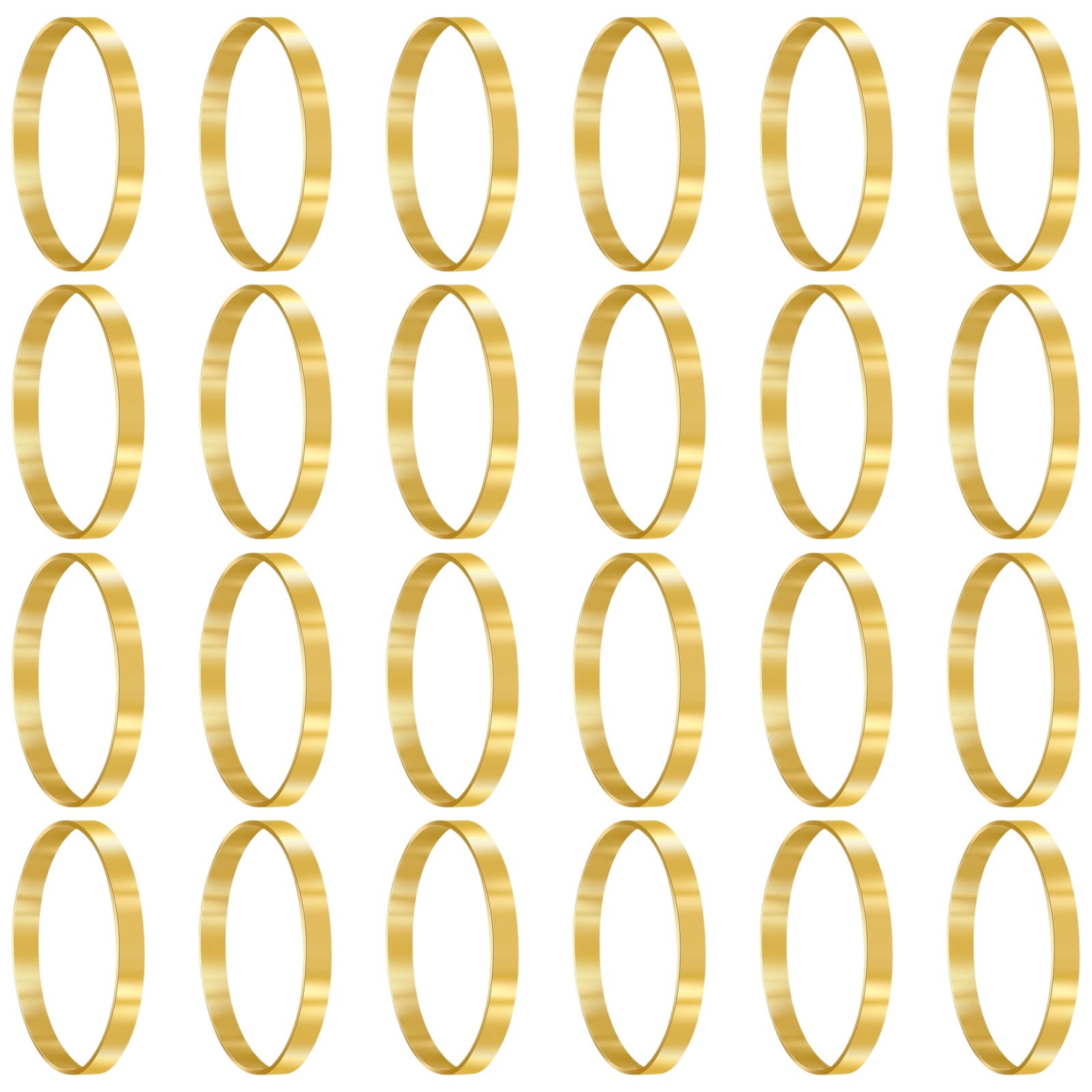 24Units Shimmering Gold Napkin Rings Iron Circular Tabletop Accent ...