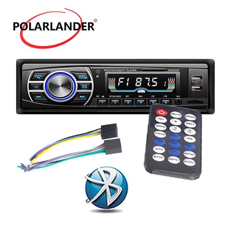24V 1 Din Bluetooth Aux-in Car Radio Support USB/SD/MMC Card Reader FM ...