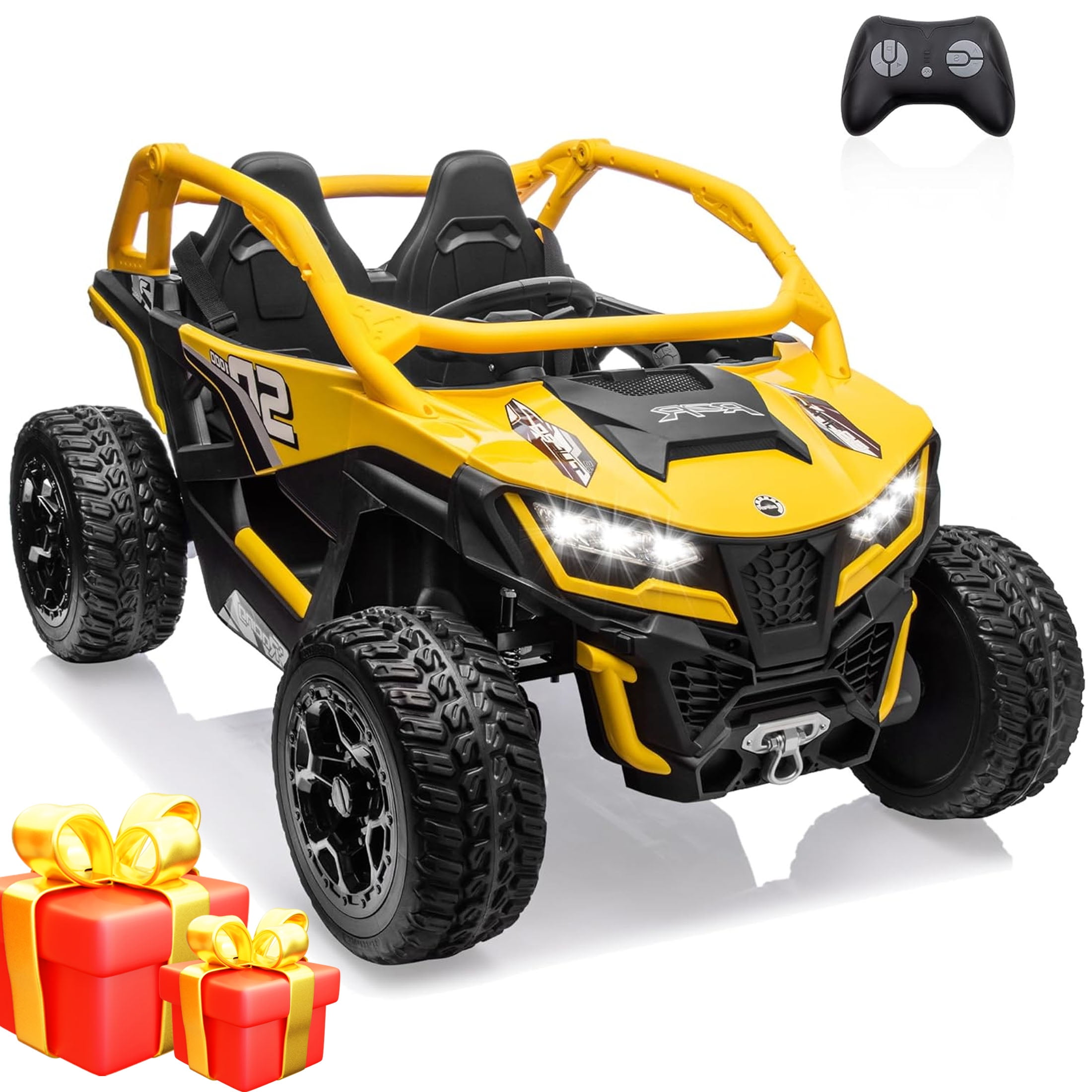 24V 10AH 2 Seater Power-Wheels with Remote Control, Cuoote Ride On Car ...