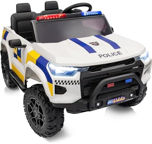 24V 10Ah Electric Police Car Ride on Toy for Big Kids, 4WD 2 Seater ...