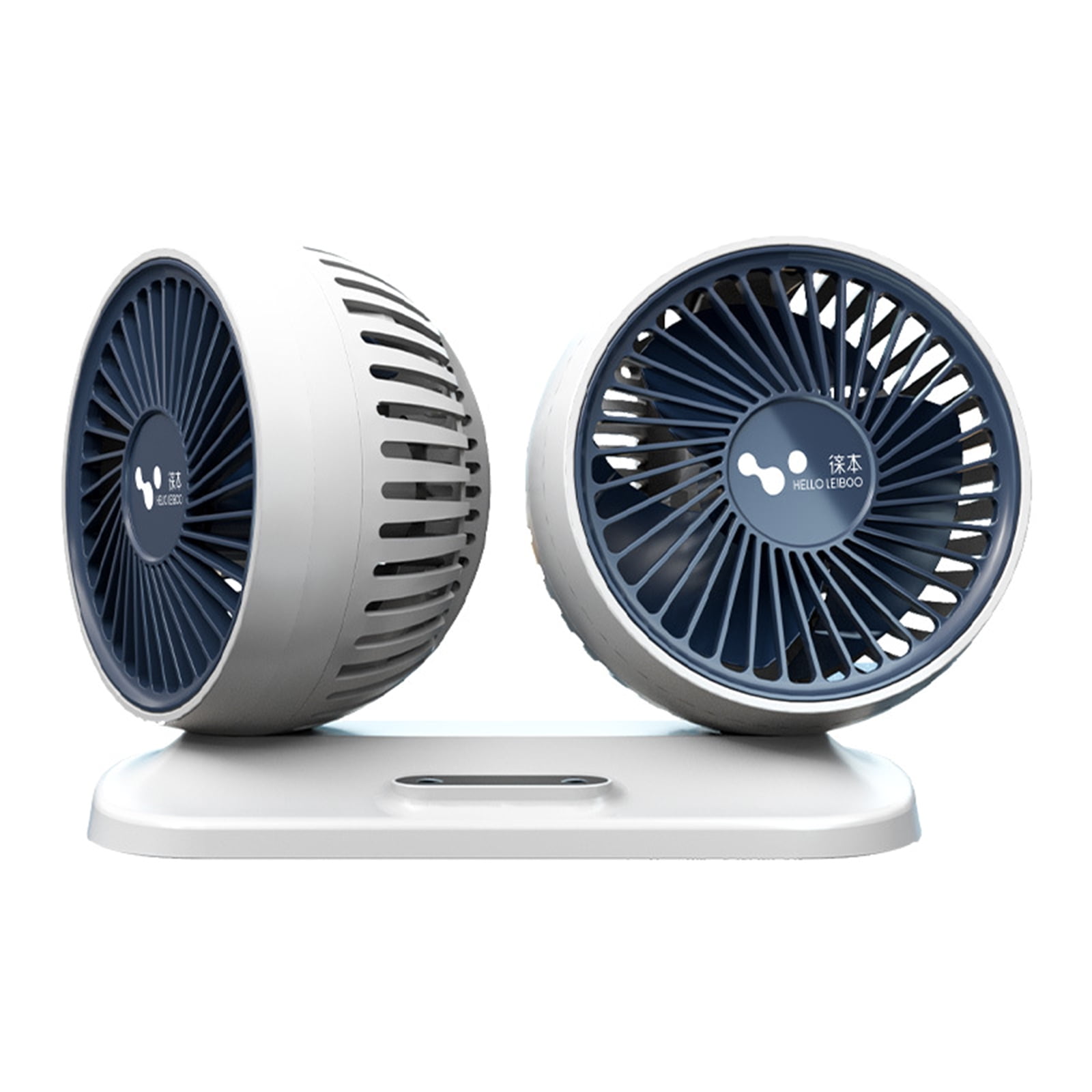 24V/12V Car Fan Summer Cooling Adjustable Double-head Fan 360° Low ...