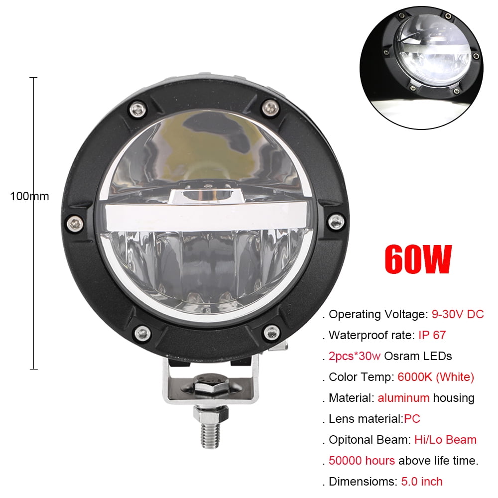 24V 12V Motorcycle Spotlights LED Lights Car Truck Tractor Trailer ...