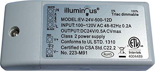 24V 12W Dimmable CV DC LED Driver Transformer ETL Approved$$Tools ...