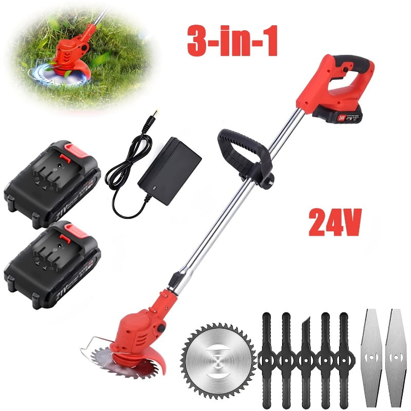 24V 2 Lithium Batteries Portable Cordless Electric Lawn Mower | 7500Mah ...