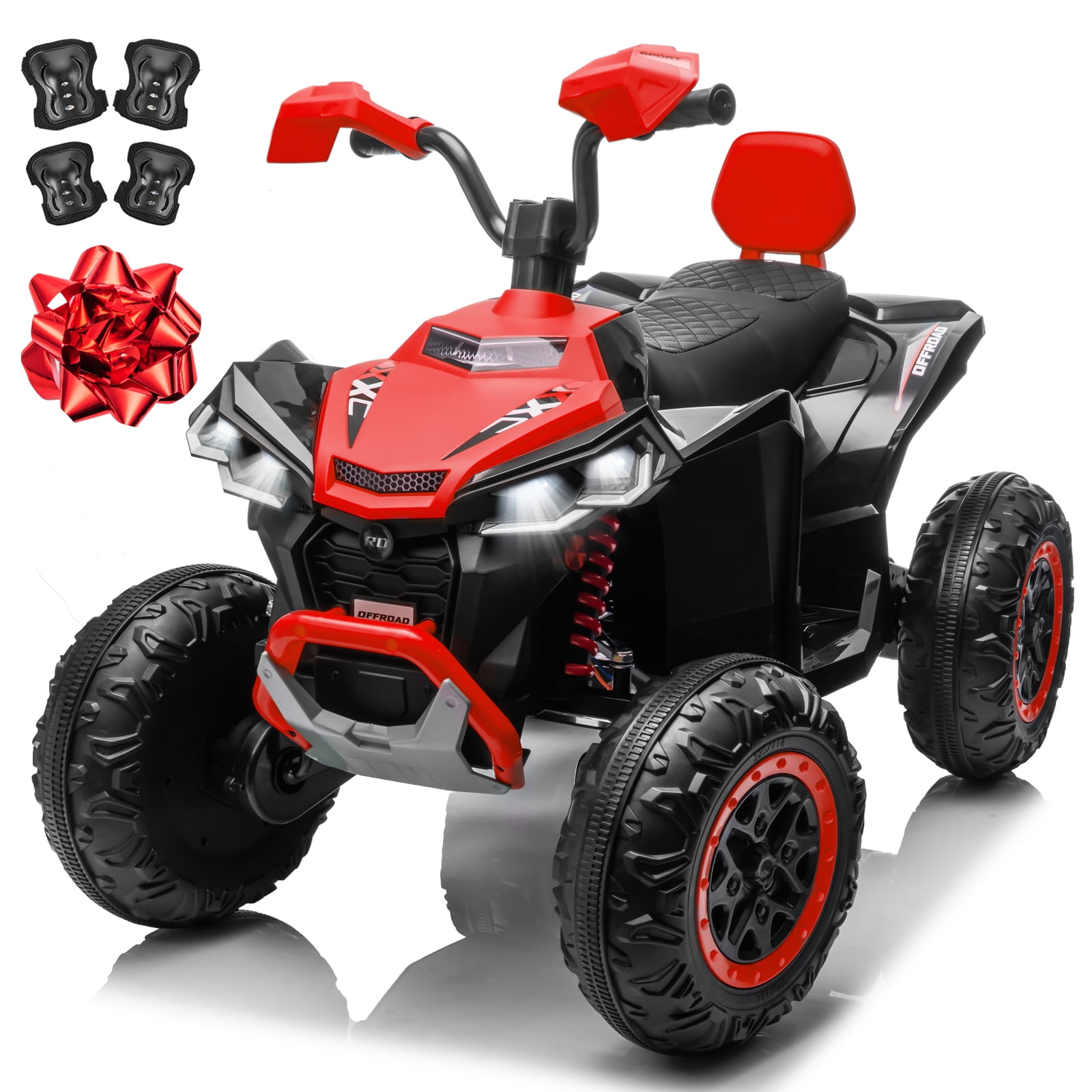 24V 2 Seater 4WD Ride on Toys ATV for Kids 4*200W 4-Wheeler Quad w/ MP3 ...