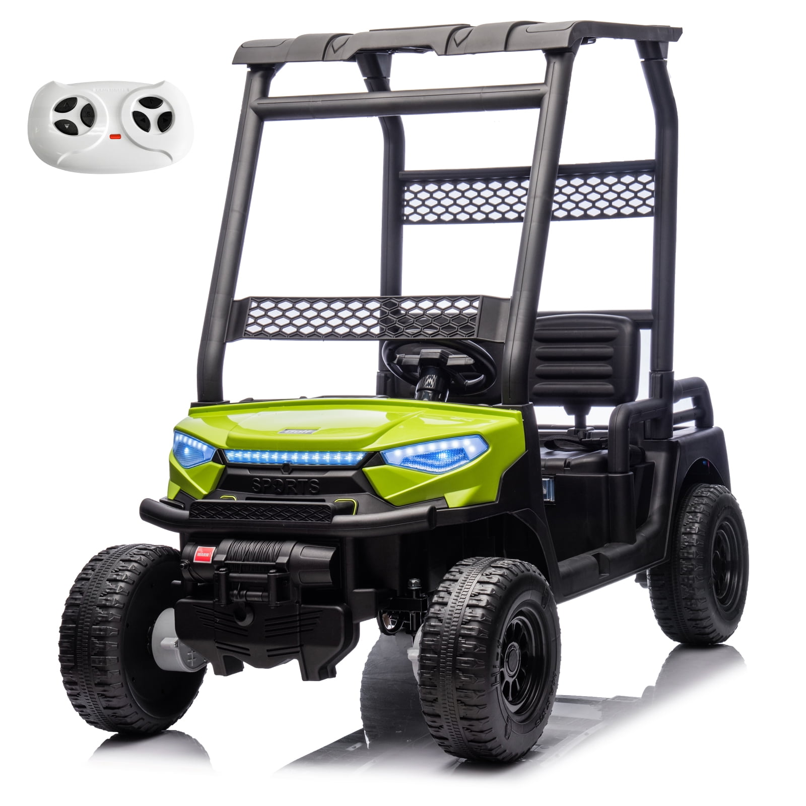 24V 2 Seater Kids Ride on Car, 4WD Golf Cart with Parent Remote Control ...