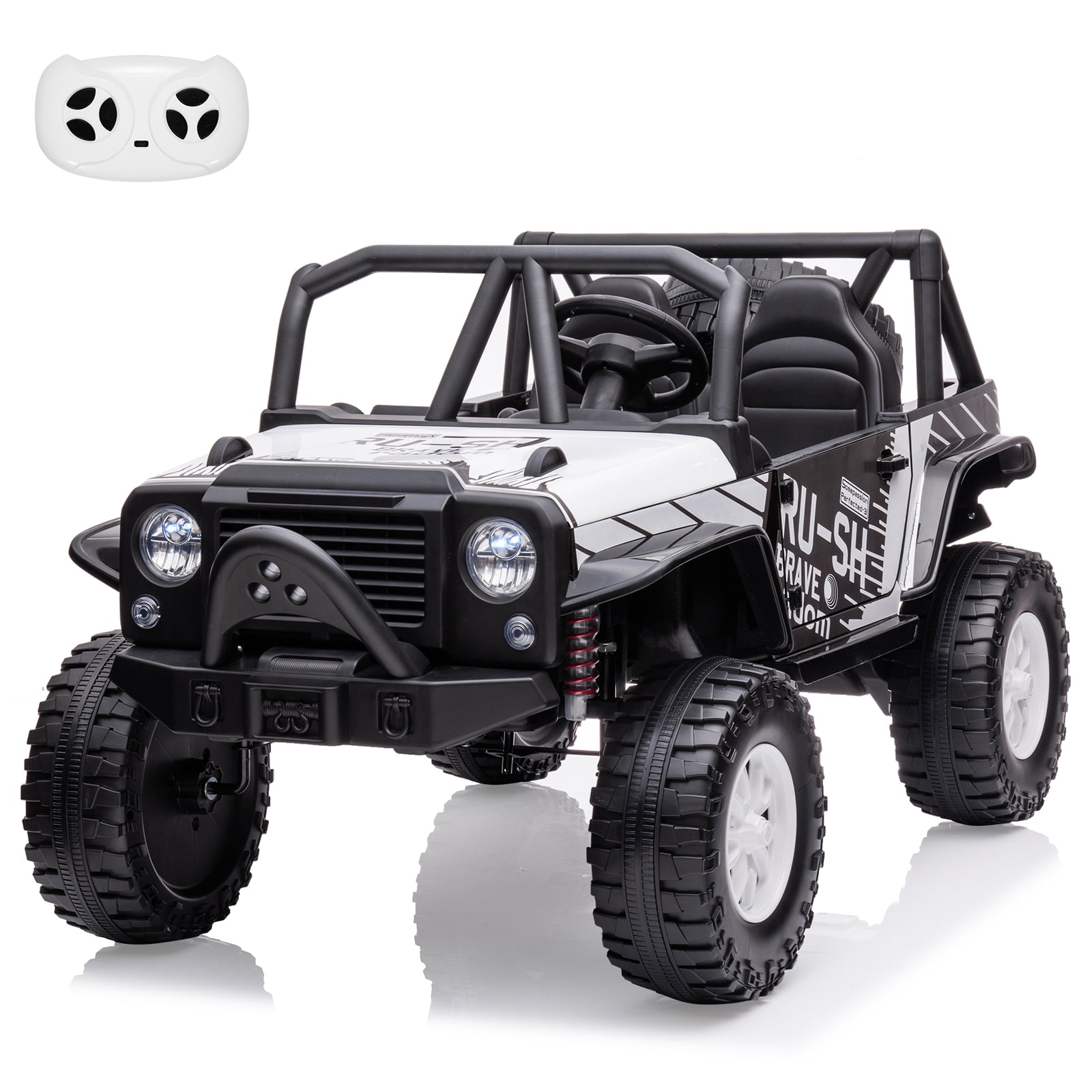 24V 2-Seater Kids Ride On Truck Car with Remote Control, 19" Wide Seat ...