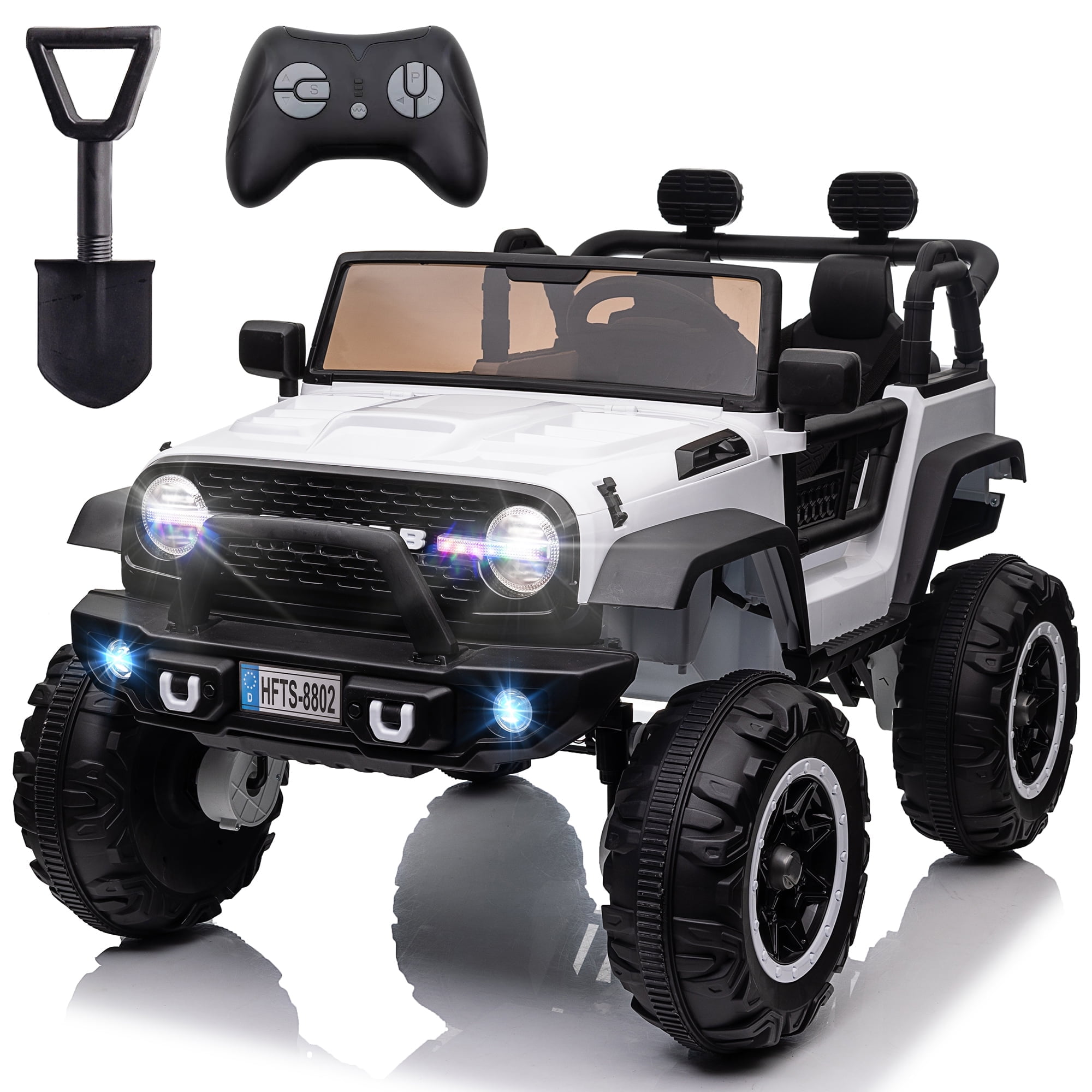 24V Kids 2-Seater Electric Car with Remote Control, Sound System, LED ...