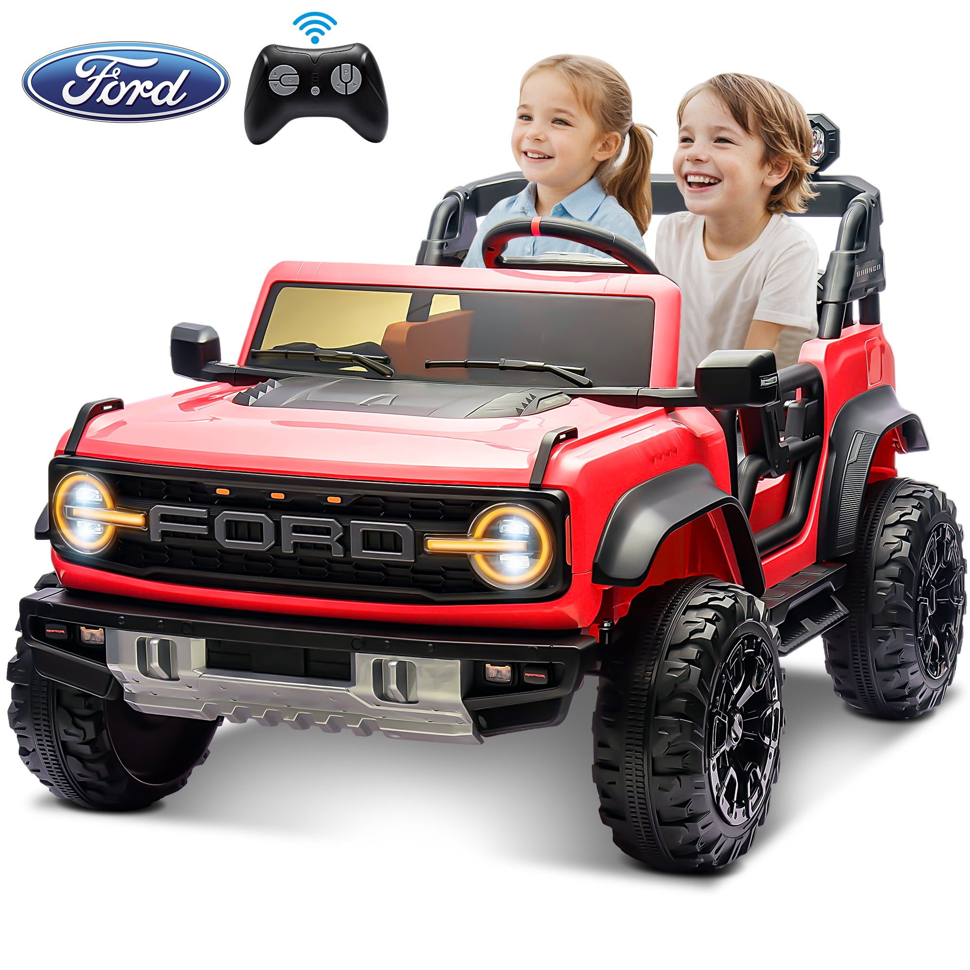 24V 2 Seater Ride on Truck Car, Ford Bronco Raptor Kids Electric ...