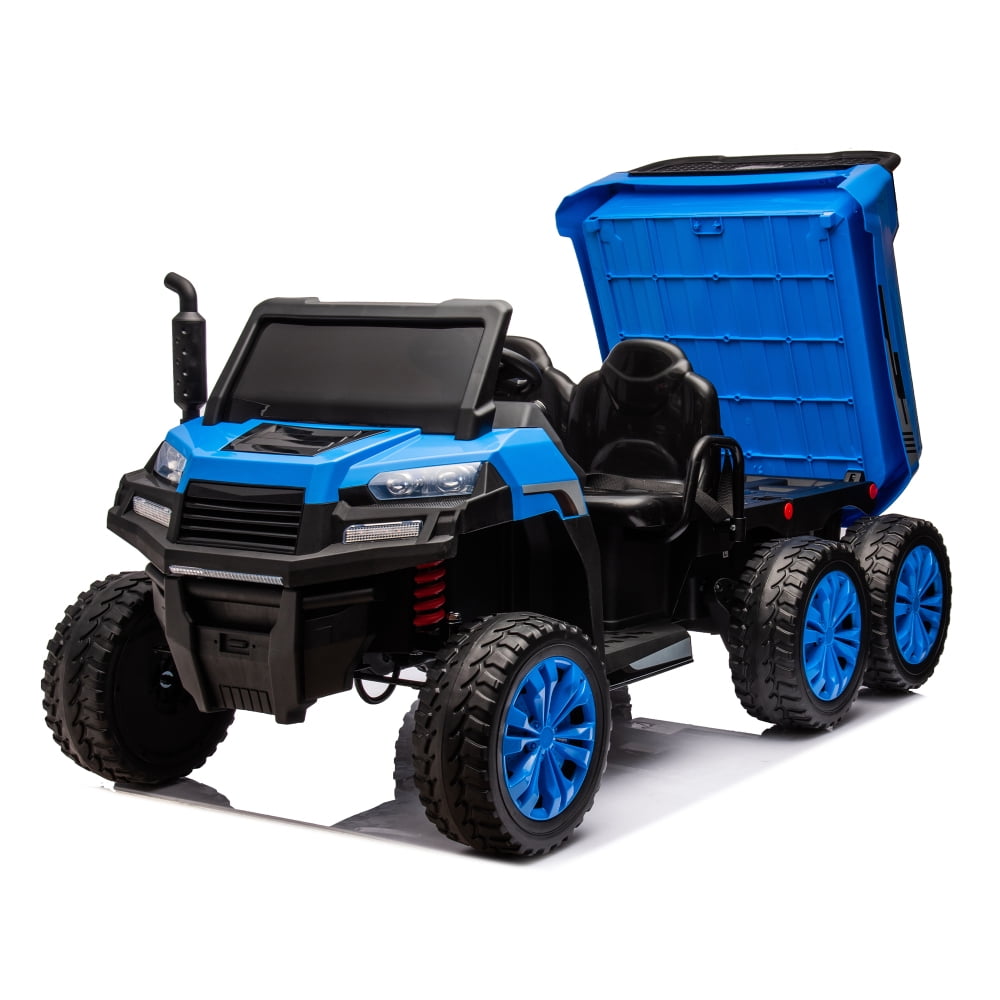 24V 2-Seater UTV-XXL Ride On Truck with Dump Bed for kid,Ride On 4WD UTV with 6 Wheels,Foam ...