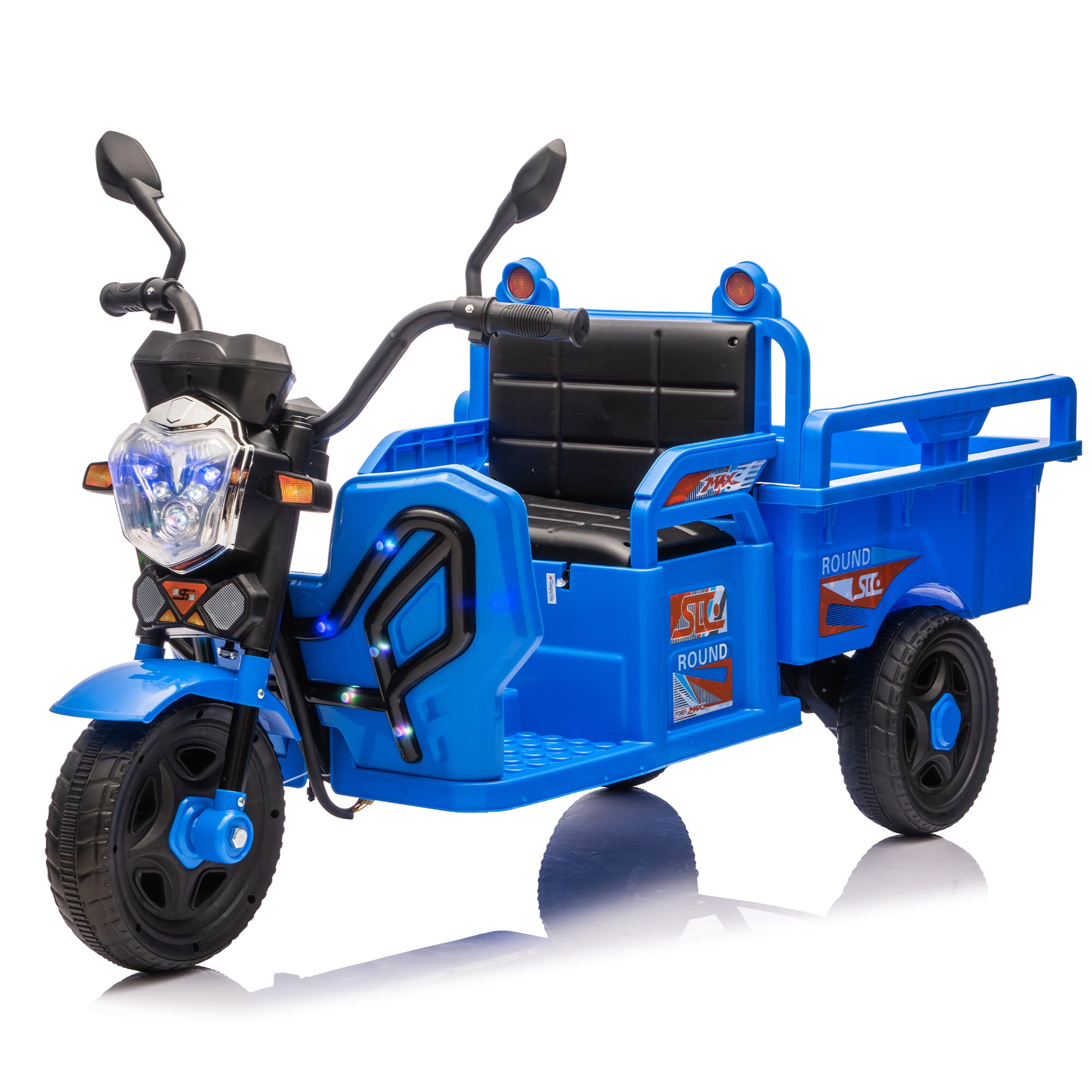 12V Powered Ride on Toy, Kids Electric 3-Wheel Cargo Truck Toy with ...