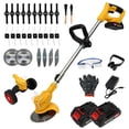 24V 2000mAh Electric Weed Wacker, 3-in-1 Cordless Weed Eater Brush ...