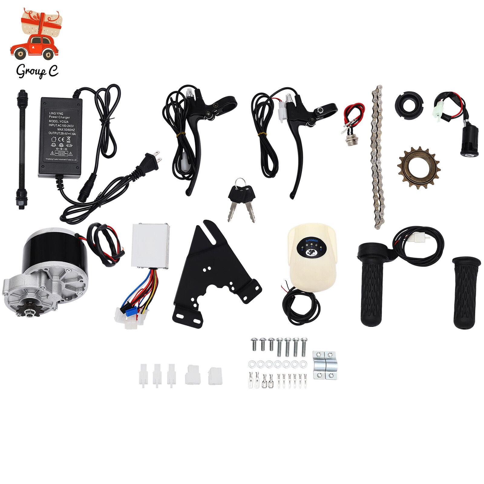 24V 250W Electric Bicycle Conversion Kit E-Bike Cycling Brush Motor ...