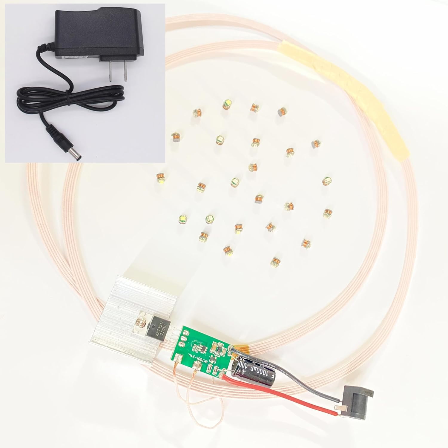 24V 270mm Long Distance Wireless LEDs and Coil Large Wireless Inductive ...