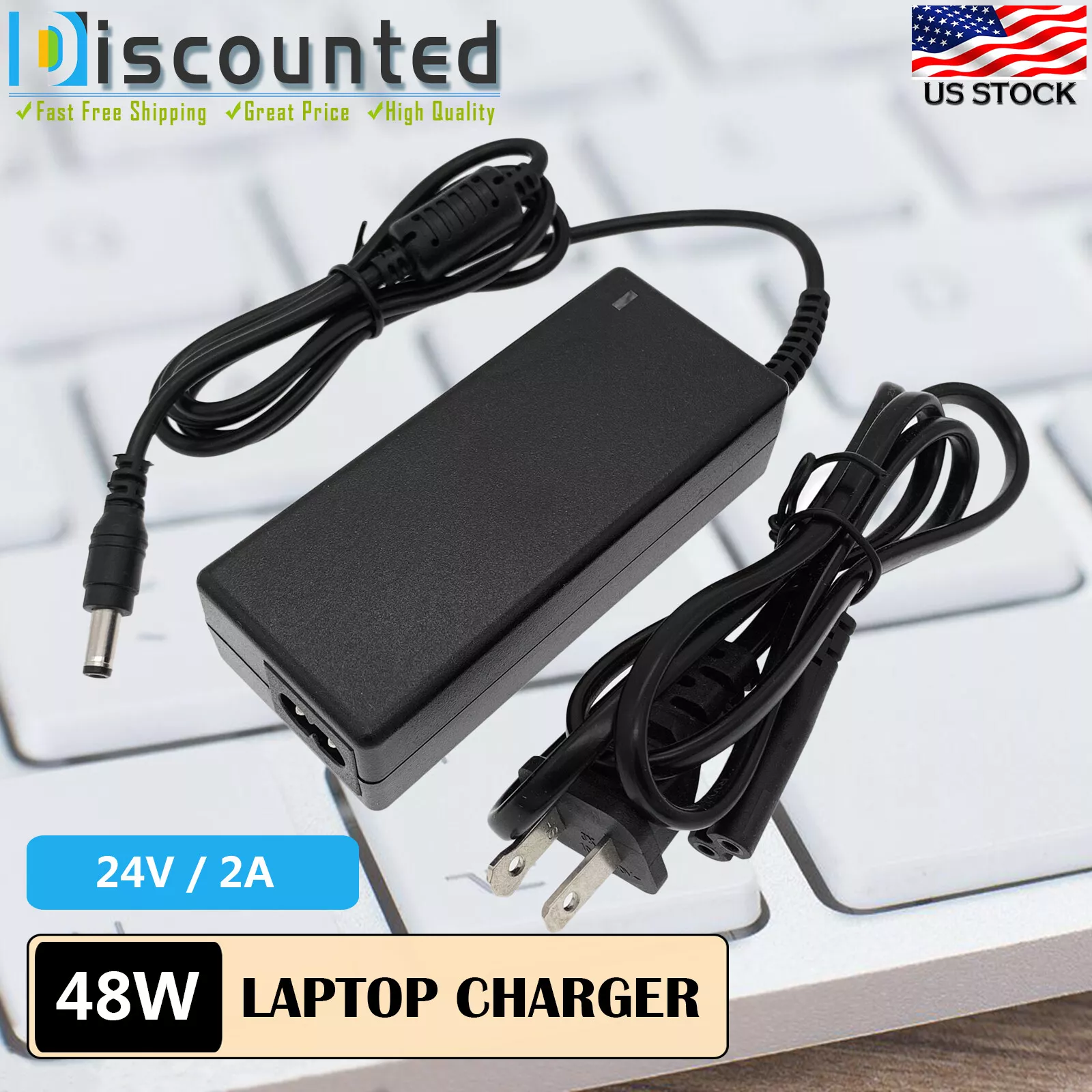 24V 2A AC/DC Adapter For Logitech Racing Wheel G27 G25 G940 APD DA ...