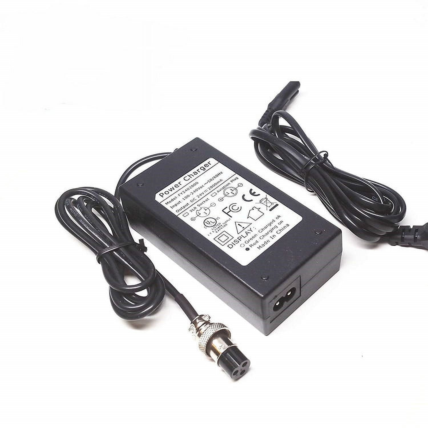 24V 2A Lithium Battery Charger Compatible with Razor MX350 E100 E150 ...