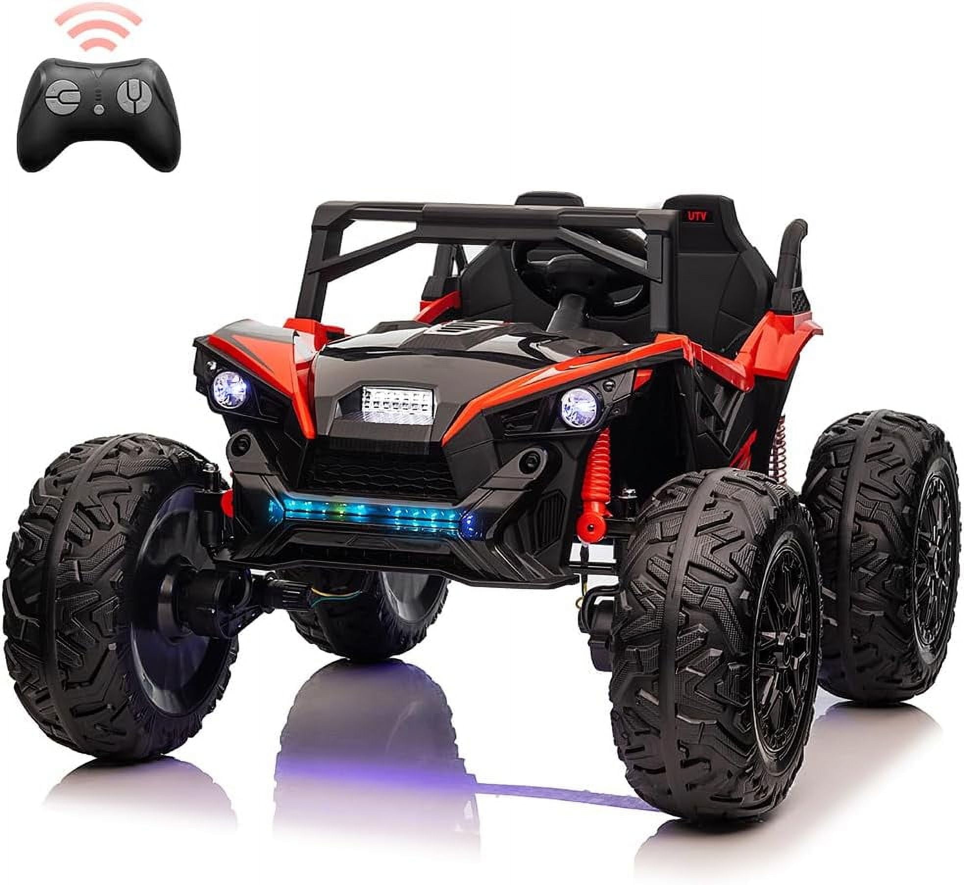 24V 2Seats Ride on UTV with Remote Control, 17" Extra Large EVA Wheels ...