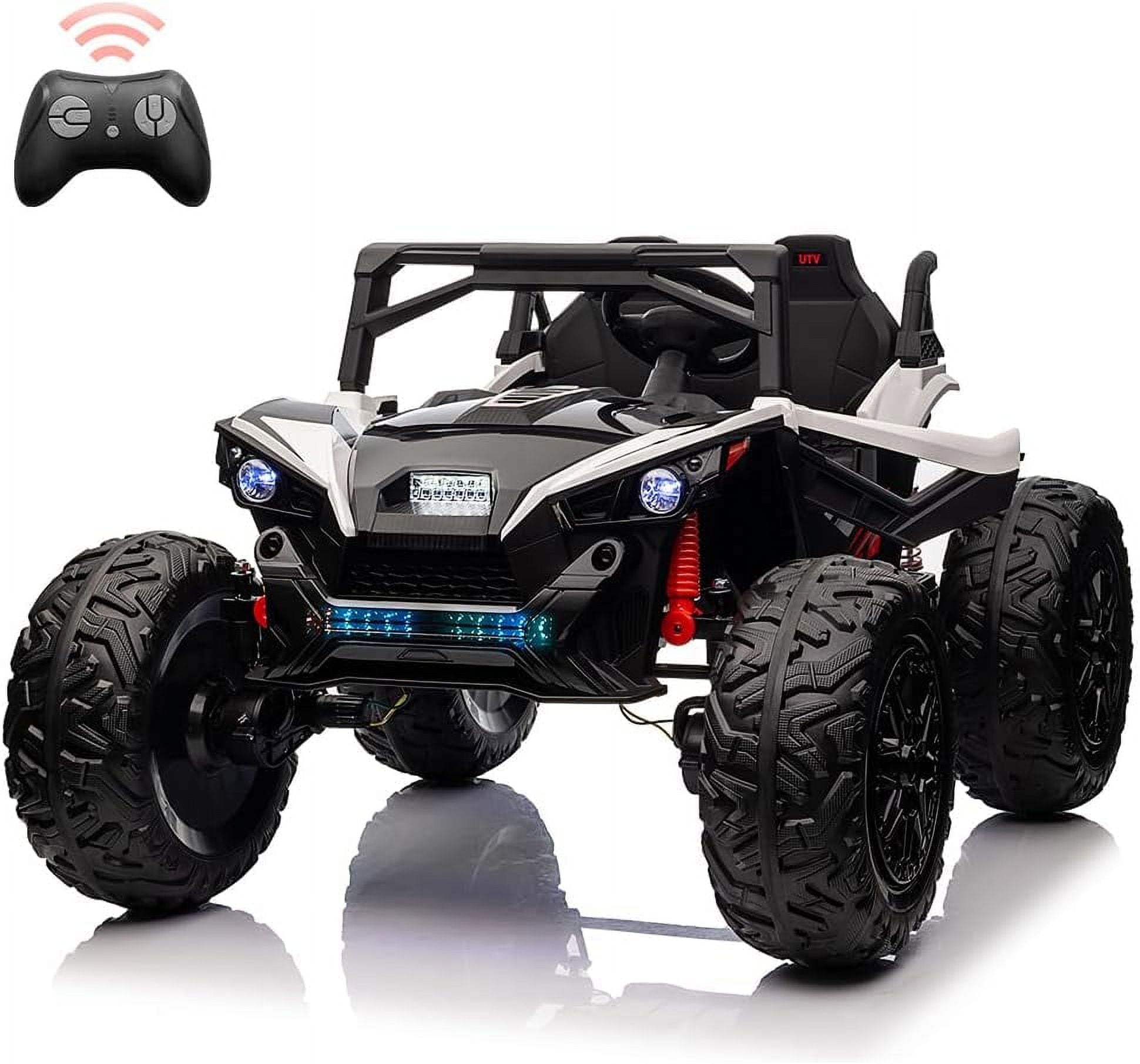 24V 2Seats Ride on UTV with Remote Control, 17" Extra Large EVA Wheels ...