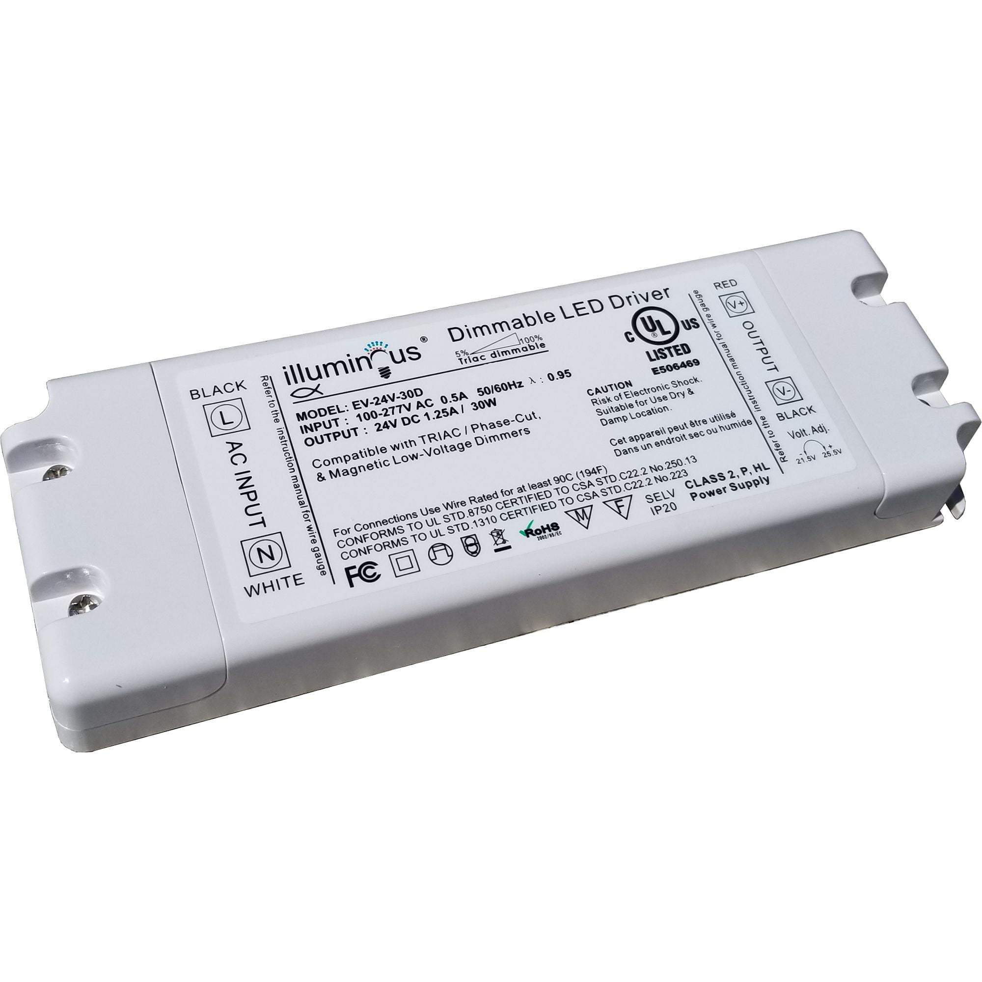 24V 30W Dimmable CV DC LED Driver UL approved - Walmart.com