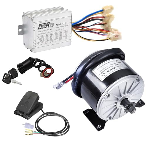 24V 350W Brushed Motor Kit with Controller, Accelerator Pedal, and Key ...