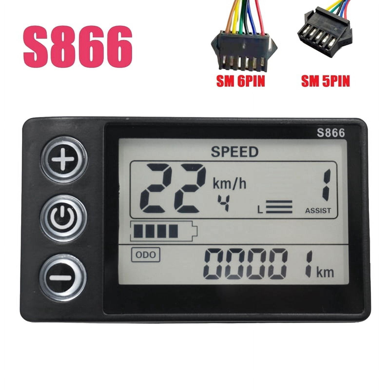 24V 36V 48V 60V S866 Controller Panel Dashboard Electric Bike LCD ...