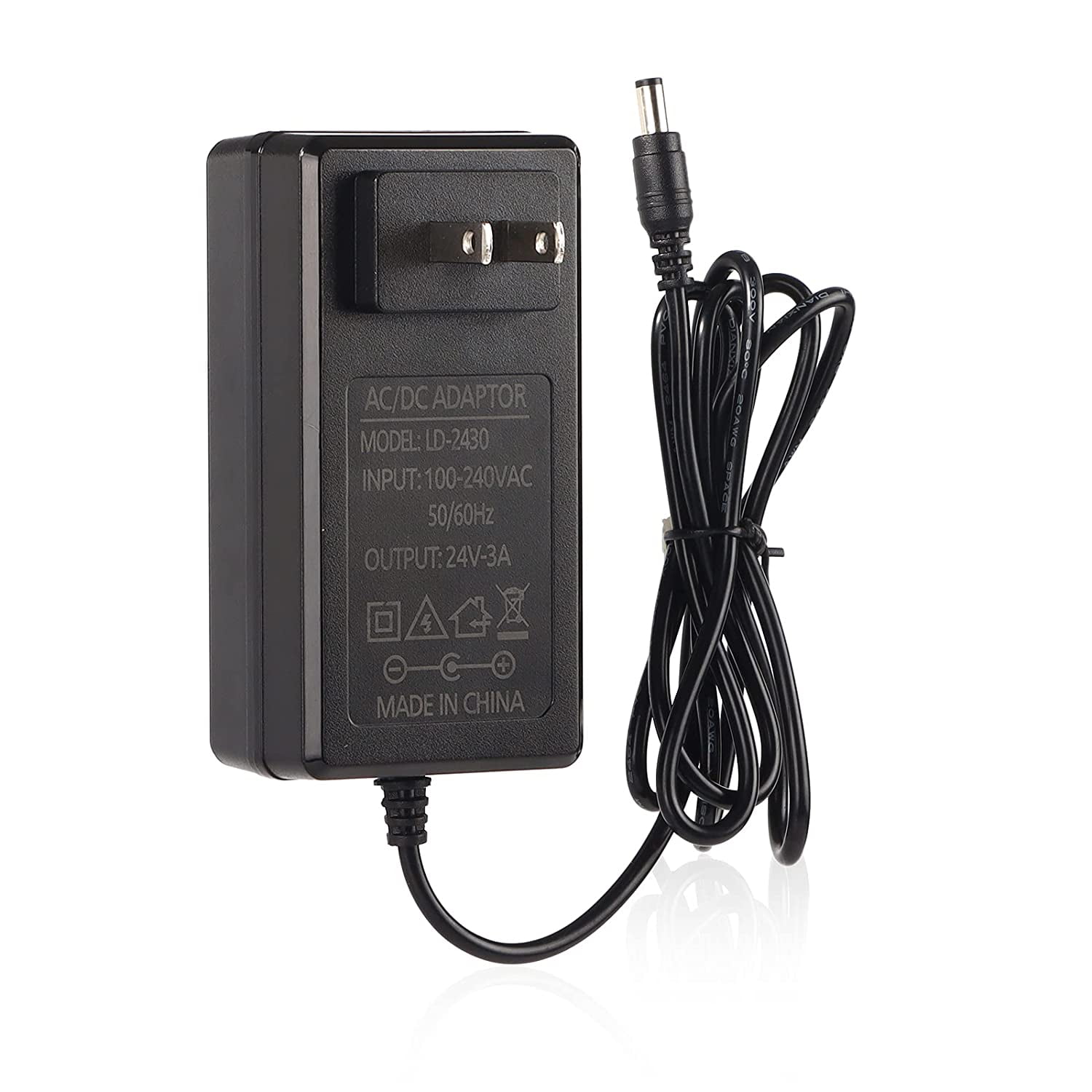 24V 3A Power Supply Adapter,100-240V AC to DC 24V 3A 72W Power Adapter ...