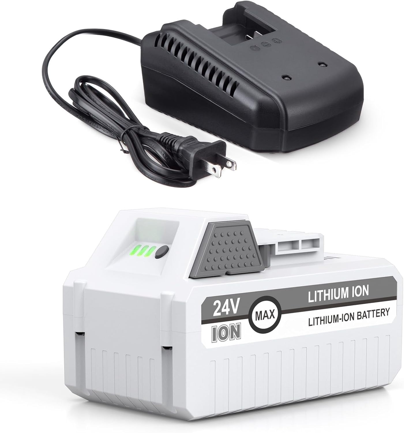24V 4.0Ah Battery and Charger Combo Compatible for Snow*Joe, Sun*Joe ...