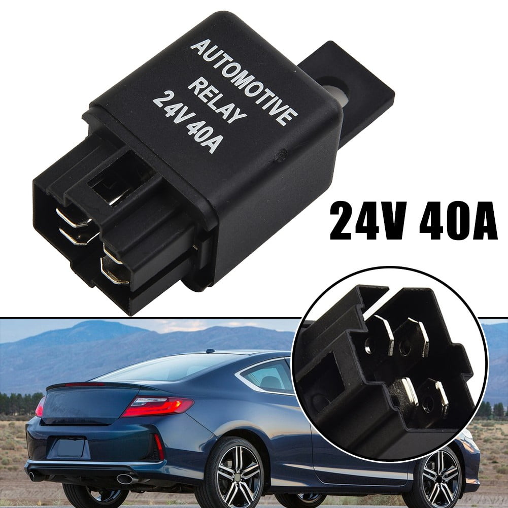 24V 40A Car Automotive Van Boat Bike 4-Pin Spst Relay Black Universal 1*Pc - Walmart.com
