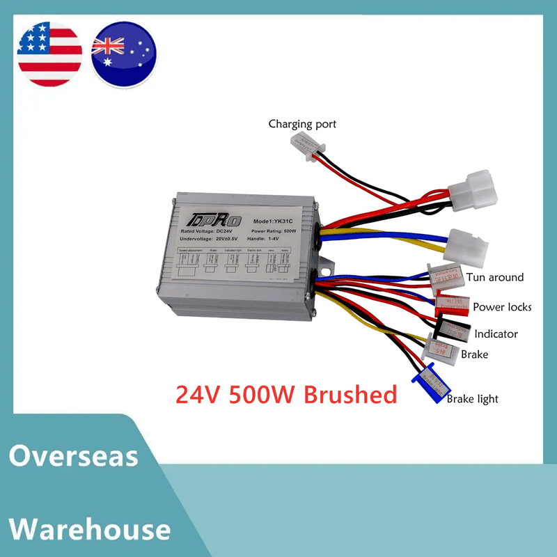 24V 500W Brushed Electronic Speed Controller For ATV Scooter Ebike ...