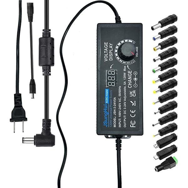 24V 5A 120W Universal Power Supply Adjustable DC 3V ~ 24V Variable Switching AC/DC Adapter 100V ...