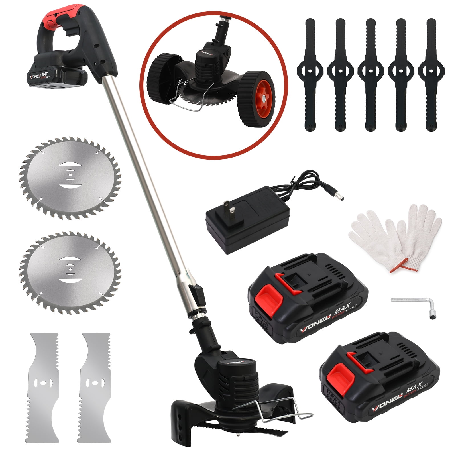 Ele-mall 24V Cordless Electric Grass Trimmer, Ergonomic Telescoping ...