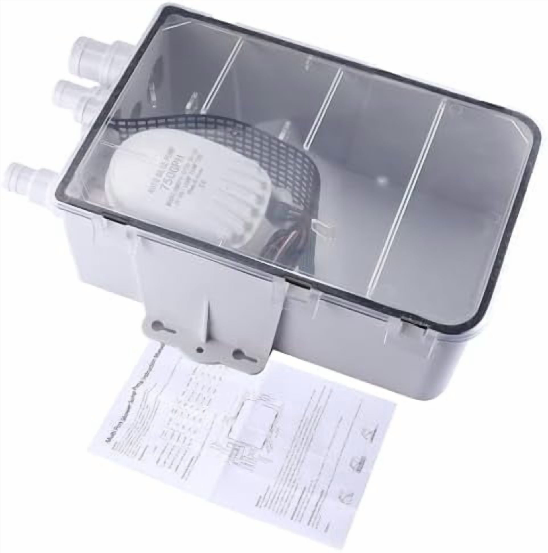 24V 750 GPH Boat Marine Shower Sump,Built-in Automatic Bilge Pump ...